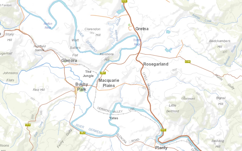 The Derwent River – in mapping sections | Walking the Derwent River