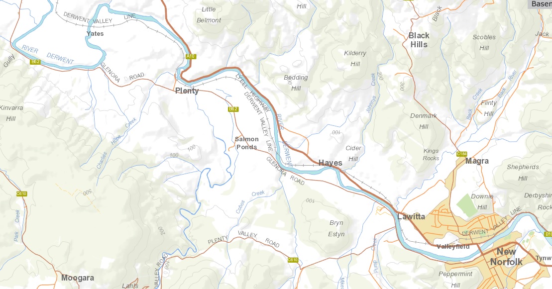 The Derwent River – in mapping sections | Walking the Derwent River