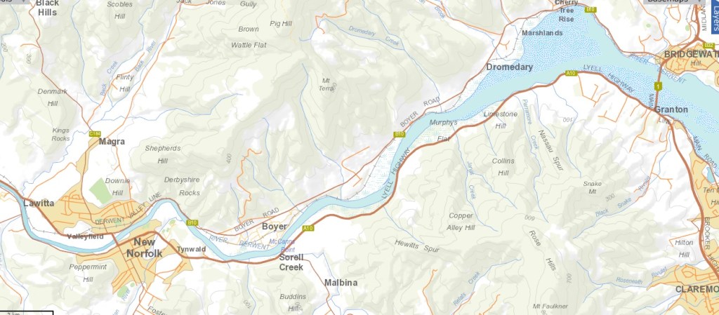 The Derwent River – in mapping sections | Walking the Derwent River